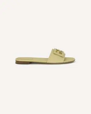 Fendi Baguette Sandals In Hammered Calfskin