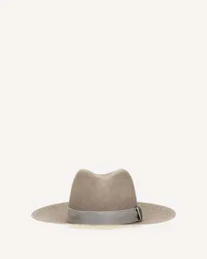 Brunello Cucinelli Straw Fedora Hat - Beige