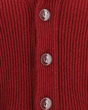 Brunello Cucinelli Ribbed Shawl Collar Cardigan - Red
