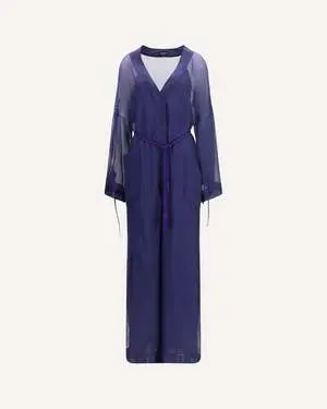 Giorgio Armani Viscose And Silk Gauze Jumpsuit - Blue