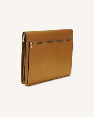 Brunello Cucinelli Leather Laptop Case - Brown