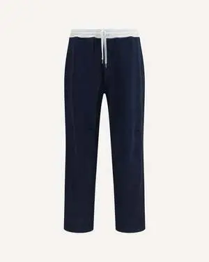 Brunello Cucinelli Jogger Pants In Cotton And Linen Ale - Blue