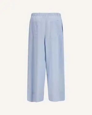 TOTEME Cotton And Linen Blend Palazzo Pants - Light Blue