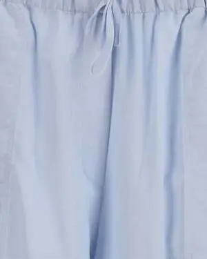 TOTEME Cotton And Linen Blend Palazzo Pants - Light Blue