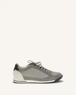Brunello Cucinelli Deer And Suede Lace-up Sneakers - Grey