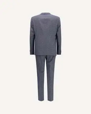 Hugo Boss Striped Viscose And Cotton Blend Suit