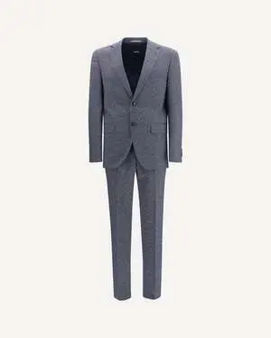 Hugo Boss Striped Viscose And Cotton Blend Suit