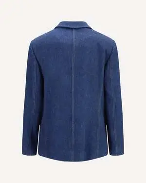 Giorgio Armani Single-breasted Denim Blazer - Blue