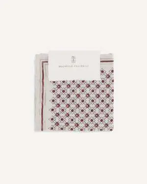 Brunello Cucinelli Silk Geometric Pattern Pochette