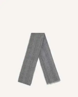 Brunello Cucinelli Linen Scarf With Lurex Details - Grey