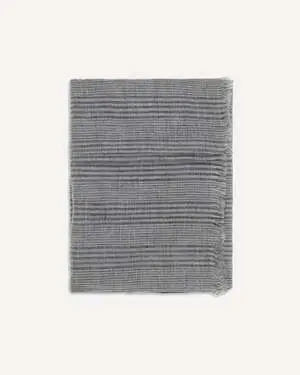 Brunello Cucinelli Linen Scarf With Lurex Details - Grey