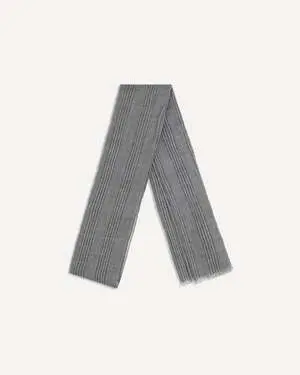 Brunello Cucinelli Linen Scarf With Lurex Details - Grey