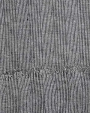 Brunello Cucinelli Linen Scarf With Lurex Details - Grey