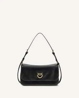 Pinko Love Click Soft Horizontal Shoulder Bag - Black