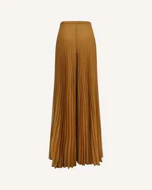 PIANOFORTE- MAX MARA Max Mara Pianoforte Grembo Pleated Chiffon Wide-leg Pants