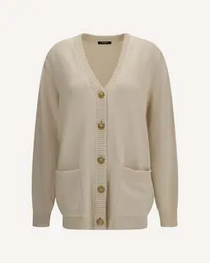 Balmain V-neck Cardigan - Beige