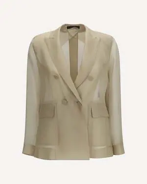 PIANOFORTE- MAX MARA Max Mara Pianoforte Silk Organza Slogan Jacket