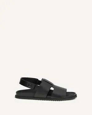 Dolce & Gabbana Leather Open-toe Sandals With Logo Plaque
