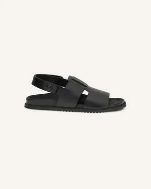 Dolce & Gabbana Leather Open-toe Sandals With Logo Plaque