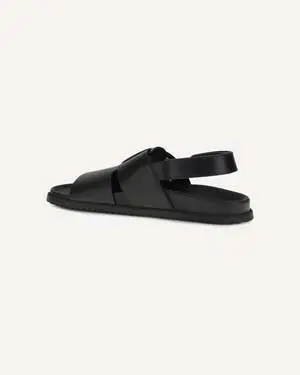 Dolce & Gabbana Leather Open-toe Sandals With Logo Plaque