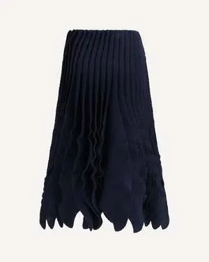 Alaïa Tweed Knit Ruffle Skirt