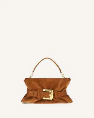 Balmain Suede Calfskin Medium Anthem Bag - Brown