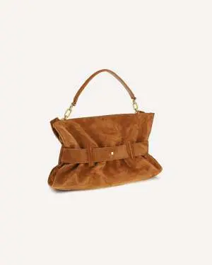 Balmain Suede Calfskin Medium Anthem Bag - Brown