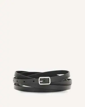 Givenchy Double Leather Belt With Silver-tone Buckle - Black