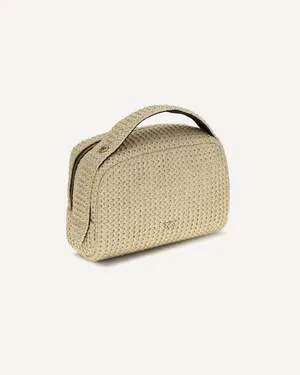 Pinko Raffia Beauty Case With Embroidered Logo