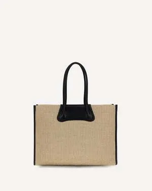 VIVIENNE WESTWOOD Troy Raffia Tote Bag - Beige
