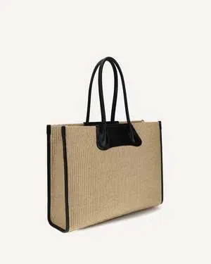 VIVIENNE WESTWOOD Troy Raffia Tote Bag - Beige
