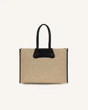 VIVIENNE WESTWOOD Troy Raffia Tote Bag - Beige