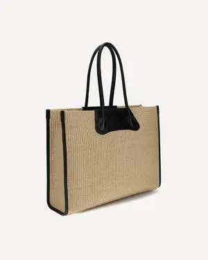 VIVIENNE WESTWOOD Troy Raffia Tote Bag - Beige