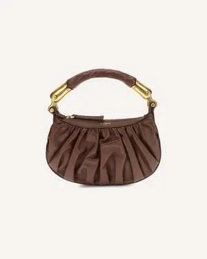 Balmain Bène Mini Bag In Calfskin Leather - Brown