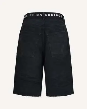 Balenciaga Belted Denim Shorts