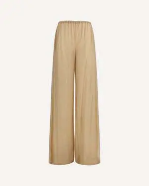 Ermanno Scervino Tulle Wide Leg Pants With Rhinestones