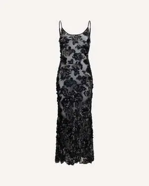 NISSA Long Sequin Embellished Dress