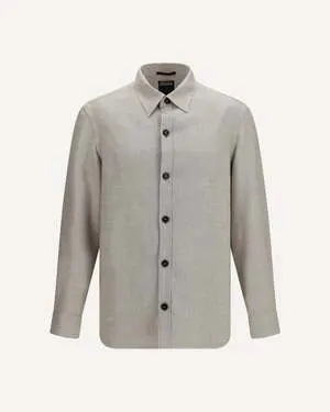 Zegna Cashmere, Linen, And Silk Overshirt - Beige