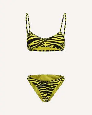 Attico Zebra Print Bikini - Yellow