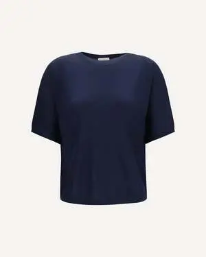 Brunello Cucinelli Short Sleeve Cashmere And Silk Sweater - Blue