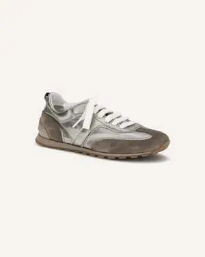 Brunello Cucinelli Two Tone Suede And Leather Sneakers