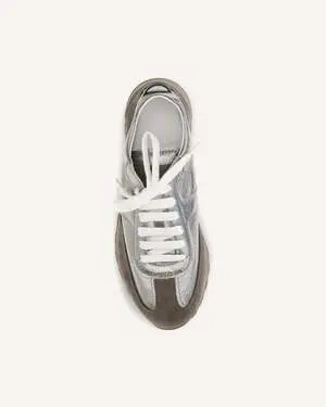 Brunello Cucinelli Two Tone Suede And Leather Sneakers