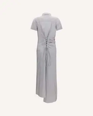 Alexander McQueen Striped Shirt Dress With Corset Lacing