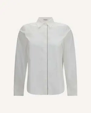 Brunello Cucinelli Stretch Cotton Poplin Shirt - White