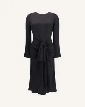 Alaïa Draped Midi Dress With Side Bow