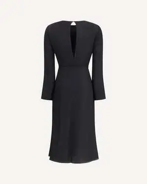 Alaïa Draped Midi Dress With Side Bow