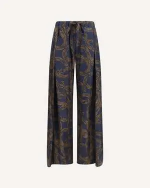 Loewe Lightweight Printed Silk Twill Wide Leg Pants