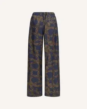 Loewe Lightweight Printed Silk Twill Wide Leg Pants