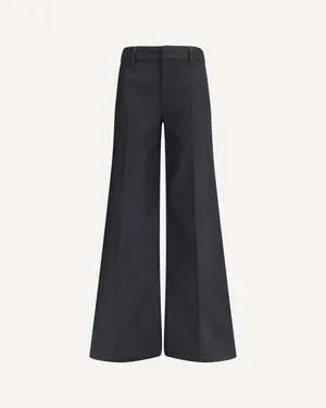 DARKPARK Poppy Wide Leg Cotton Chambray Trousers