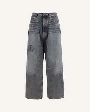 Balenciaga Tattoo Baggy Denim Pants